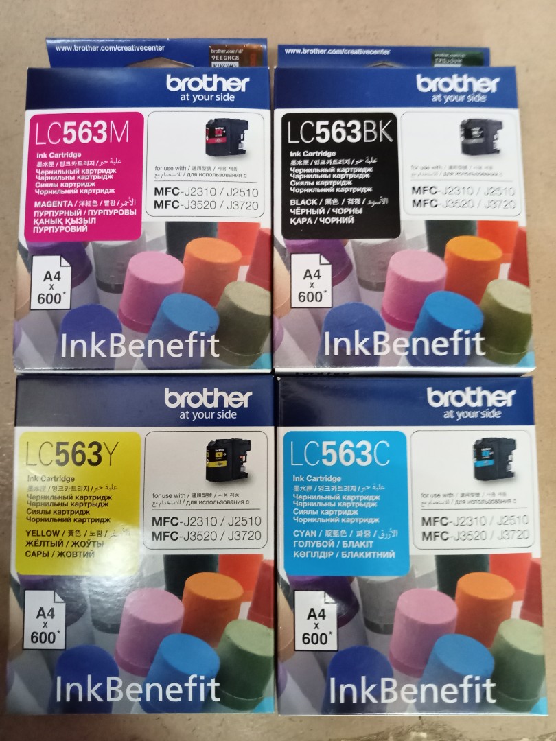 Brother original ink LC563 black& colored, Computers & Tech, Printers ...