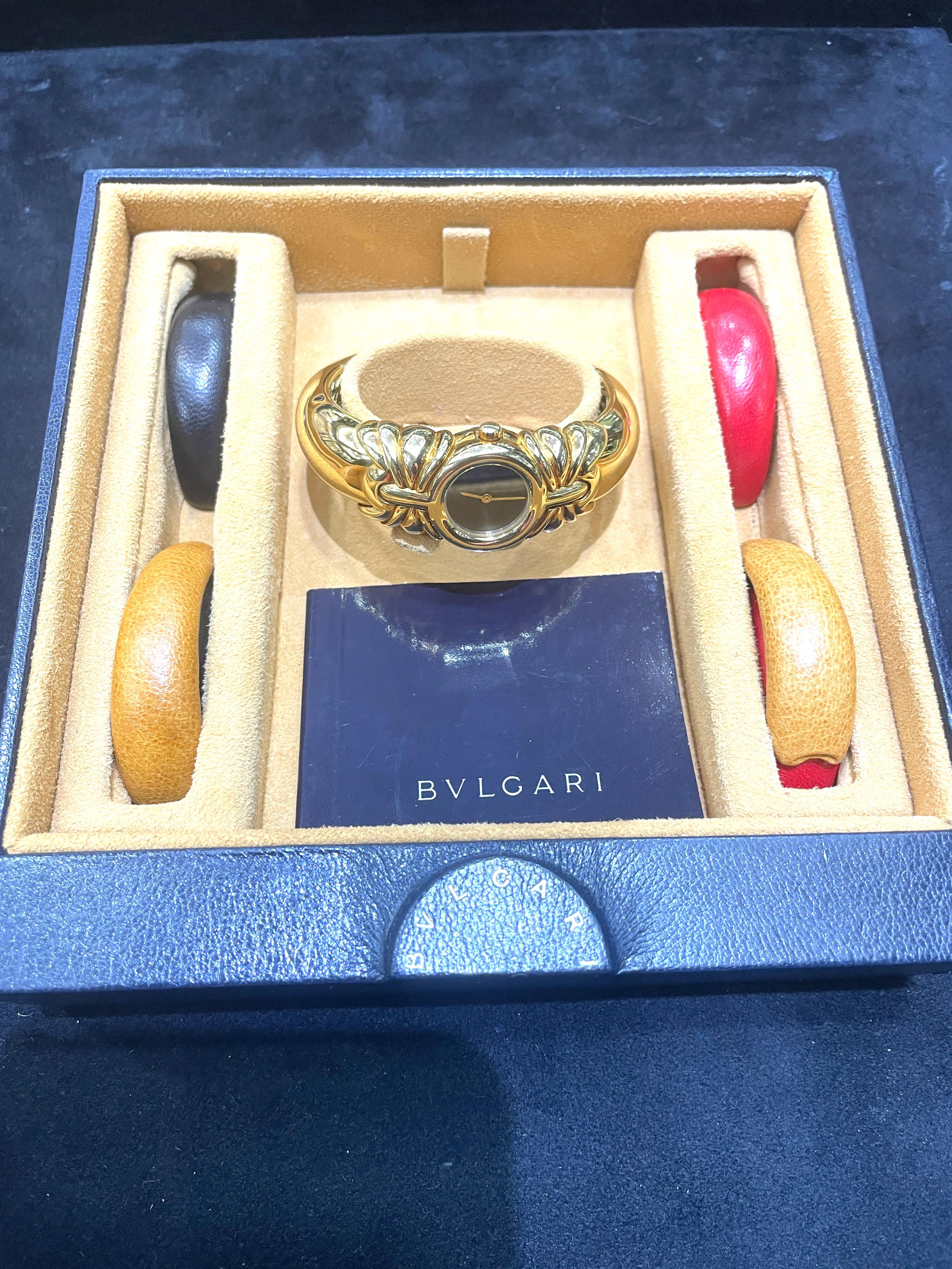 Bulgari Antalya 18K BJ03 C503 (Box & Paper with 3 detachable leather ...