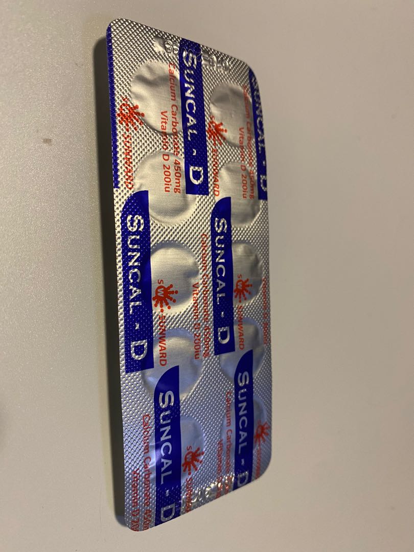 Calcium carbonate from Suncal -D, Health & Nutrition, Health ...