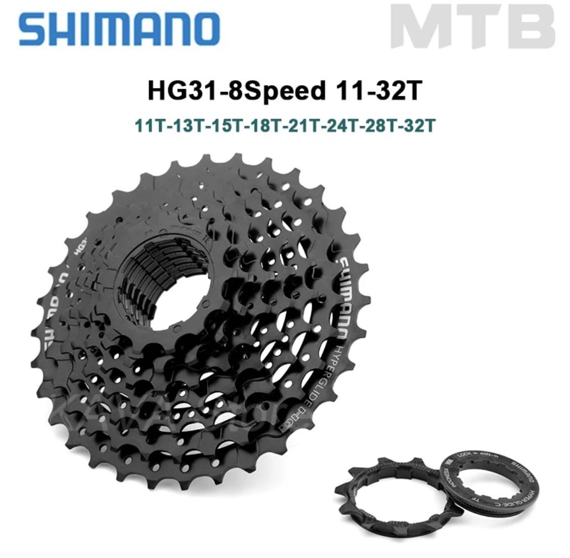 *Cassette Shimano Full Black CS-HG31-8 8 speed 24 Speed Cassette Tower Wheel HG31-8 8s 8v 11-32T ...