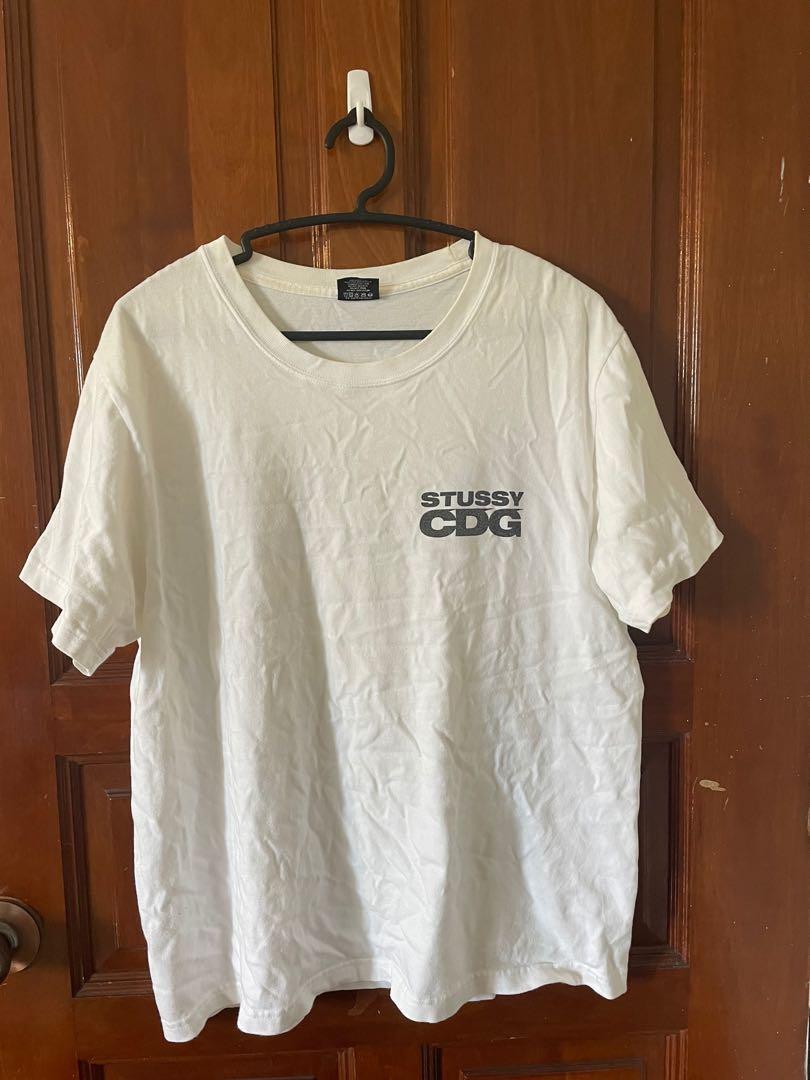 CDG Stussy tee white, Men's Fashion, Tops & Sets, Tshirts & Polo Shirts ...