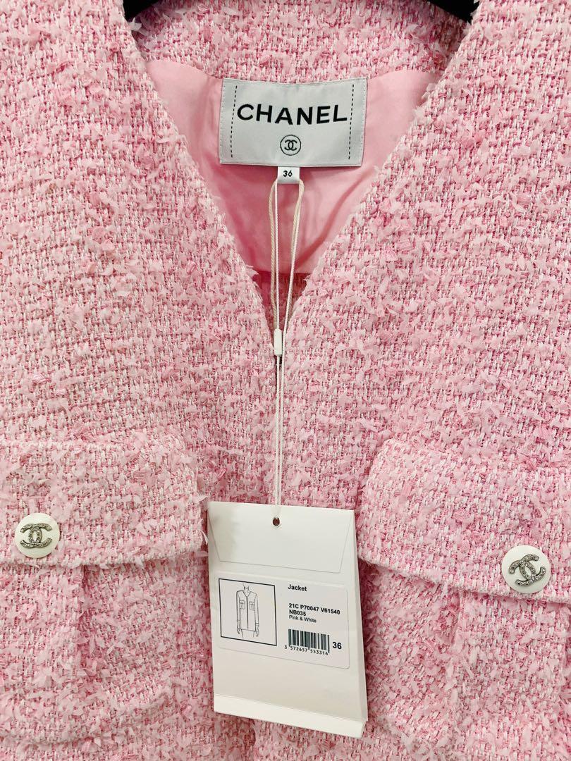 Chanel pink jacket, Luxury, Apparel on Carousell