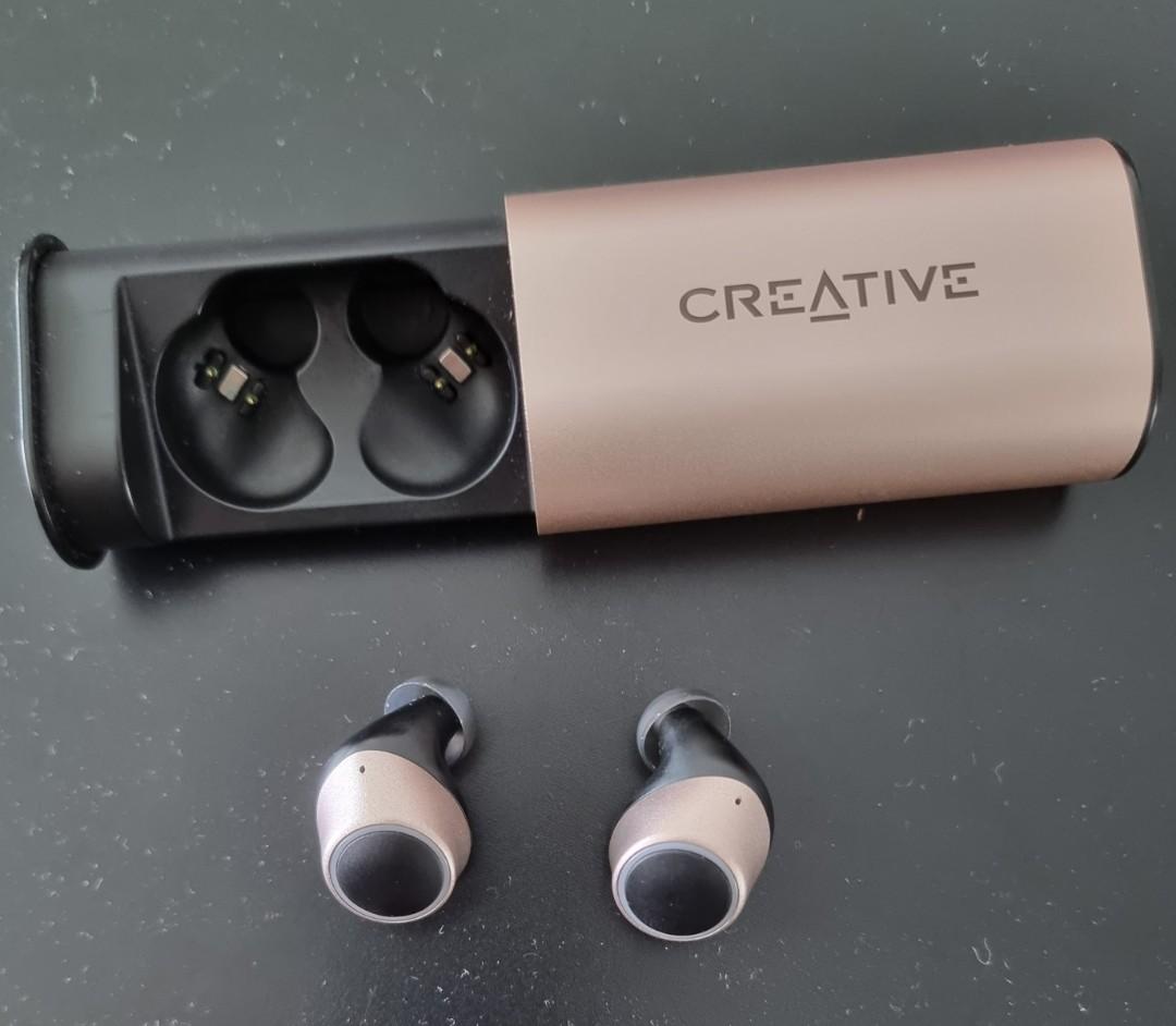 Creative gold ear buds, Audio, Headphones & Headsets on Carousell