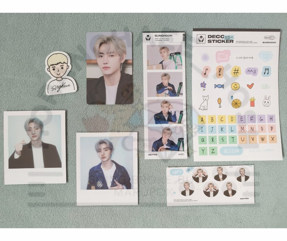 enhypen ggu ggu package 2022 tingi Sunghoon SET pola pc photo strip ...