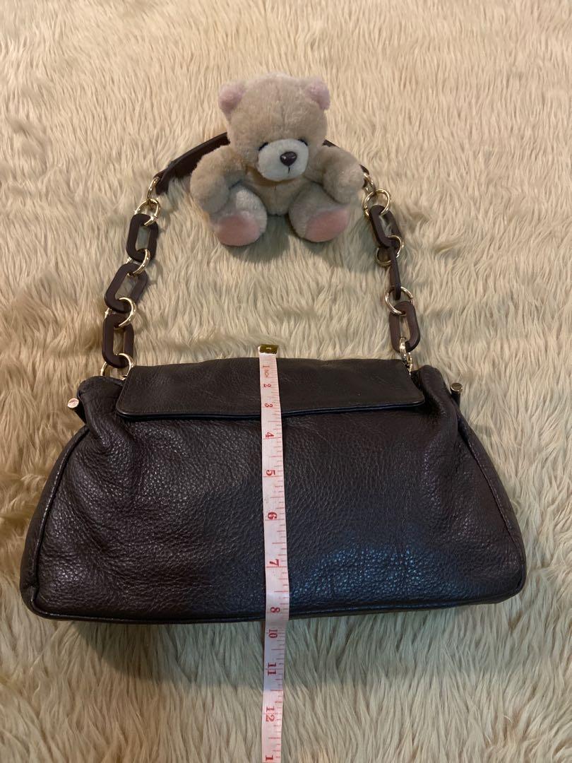 Ensoen… Brown Soft Pebbled Leather Shoulder Bag, Women's Fashion, Bags ...