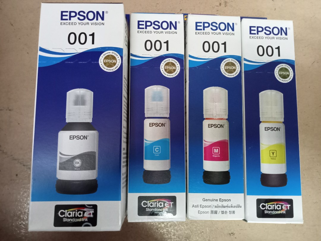 Epson original ink 001 black&colored, Computers & Tech, Printers ...