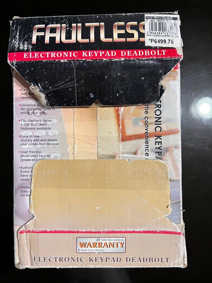 Faultless electronic keypad deadbolt, Furniture & Home Living, Security ...