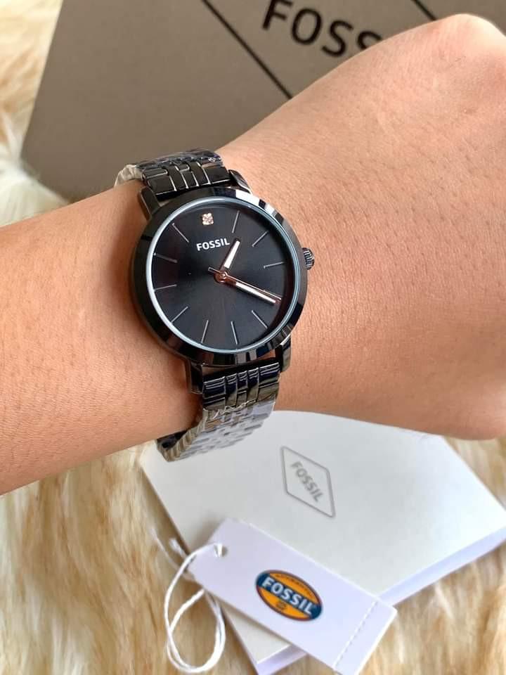 FOSSIL SLIM ALL BLACK AUTHENTIC WATCH, Women's Fashion, Watches ...