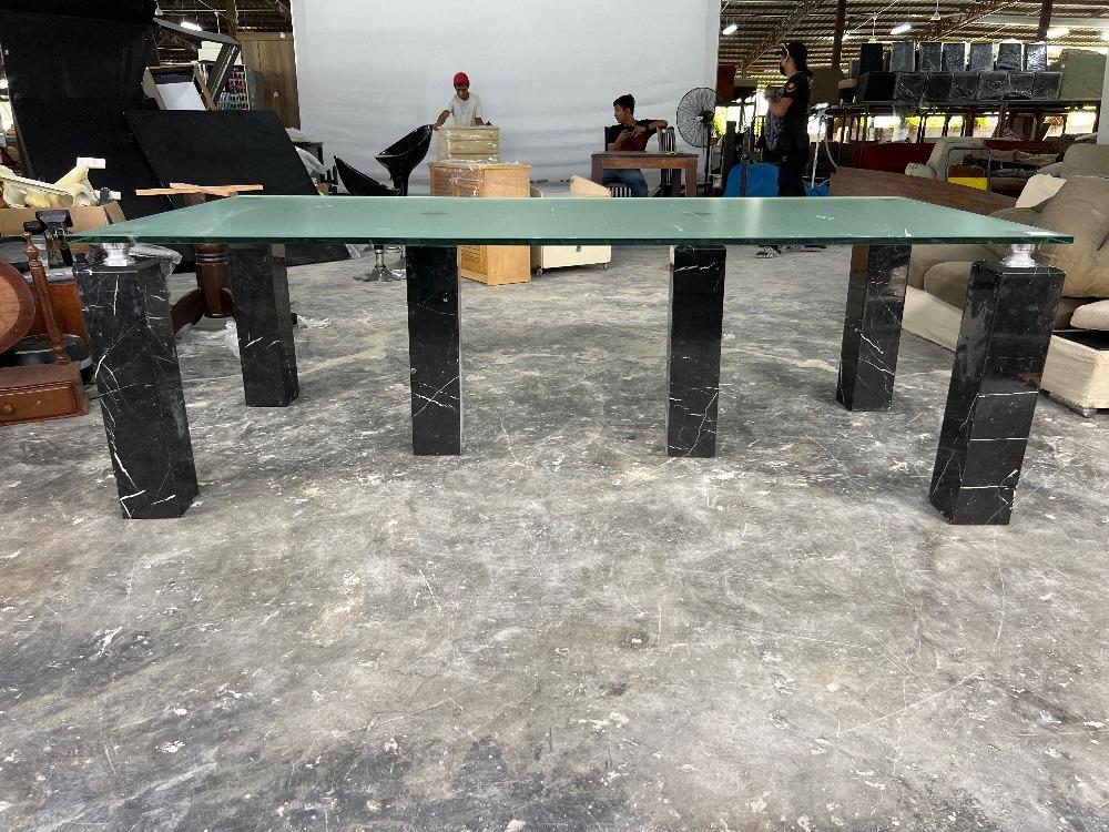 Glass Top 8-Seater Dining Table / Meja Makan 8 Tempat Duduk Atas Kaca ...
