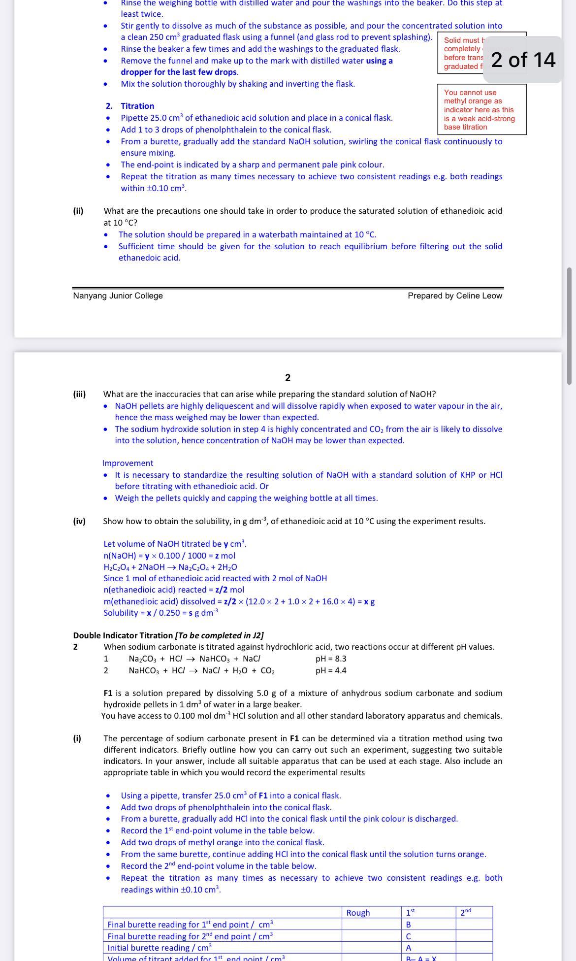 H2 Chemistry Package (2024 A Level/RJC/NYJC/HCI Summary/Lecture Notes ...