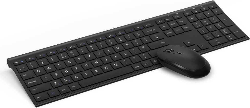 Jelly Comb Wireless Keyboard Mouse, KUS015 2.4G Rechargeable Full Size ...
