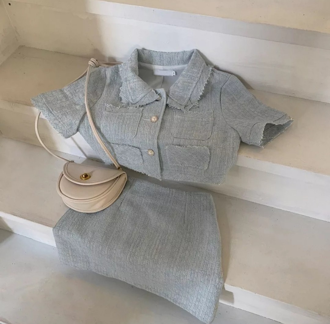 Korean Tweed Terno, Women's Fashion, Dresses & Sets, Sets or ...