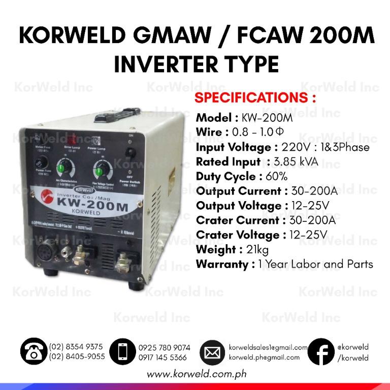 KORWELD MIG Welding Machine 200M, Commercial & Industrial, Construction ...