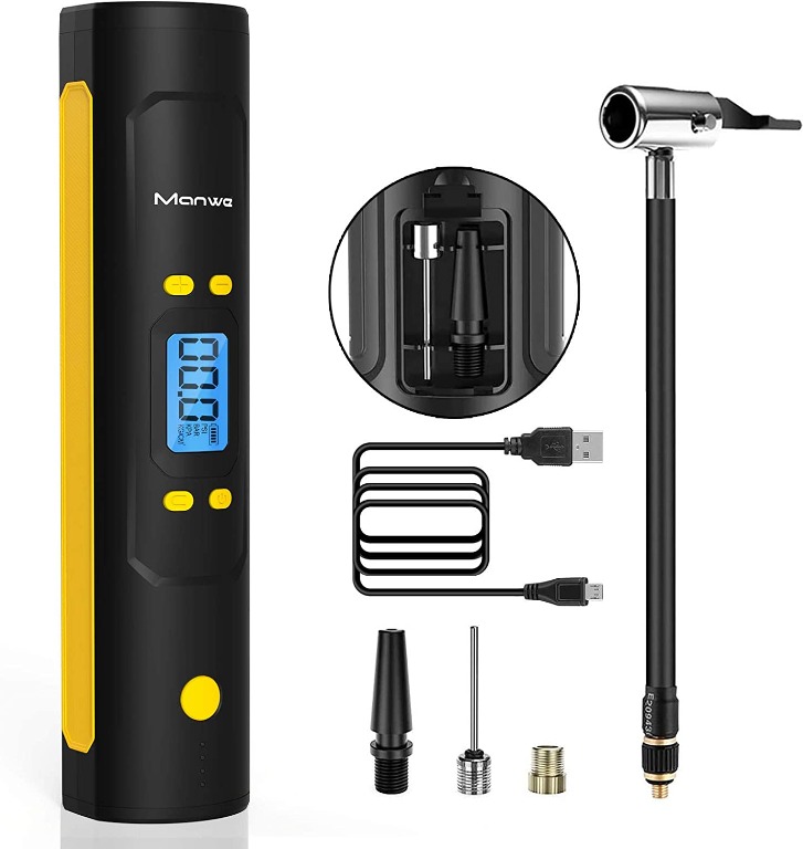 Manwe Car Tyre Inflator,Portable Air Compressor Pump Cordless ...