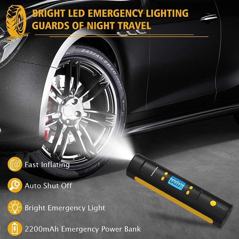Manwe Car Tyre Inflator,Portable Air Compressor Pump Cordless ...
