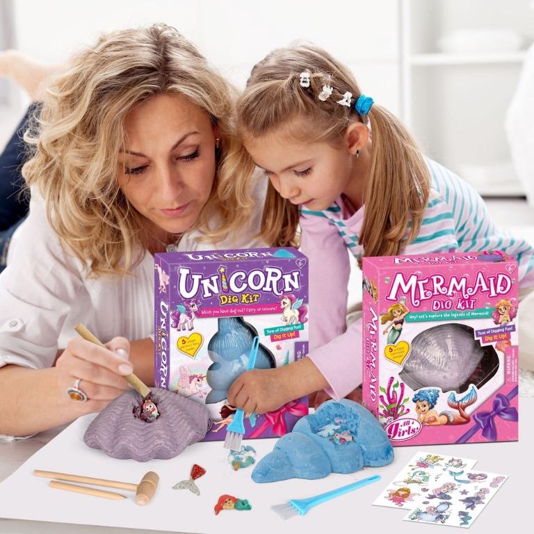 Mermaid Dig Kit Unicorn Dig Kit Excavation Kit: 6 Surprise Items Inside ...