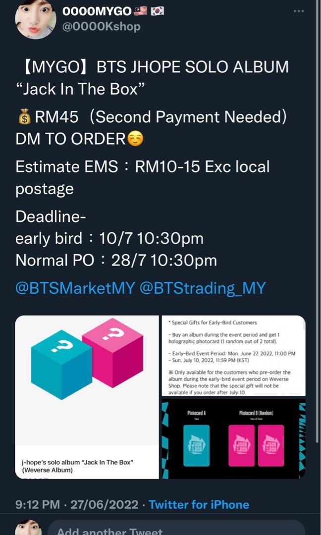 【MYGO/GA】BTS JHOPE SOLO ALBUM “JACK IN THE BOX”, Hobbies & Toys, Collectibles & Memorabilia, K ...