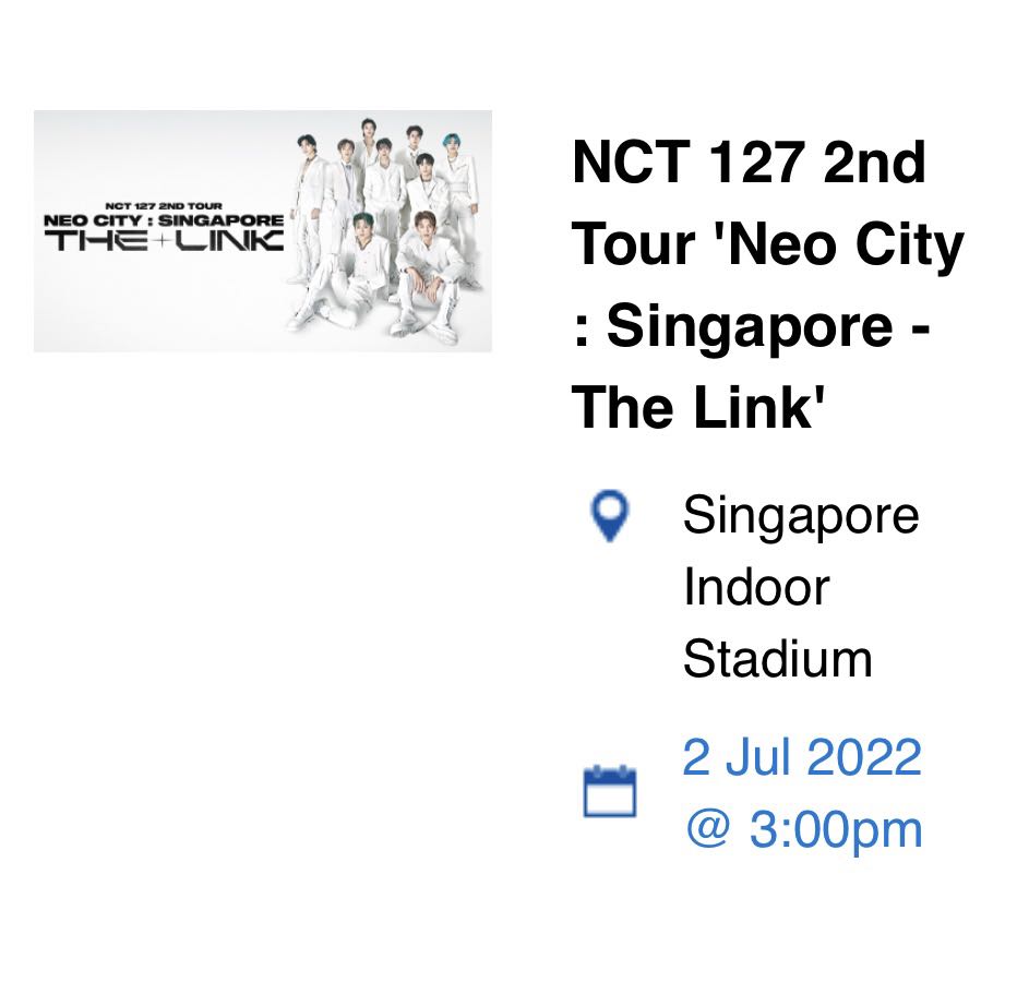 NCT 127 Concert Ticket (standing), Tickets & Vouchers, Event Tickets on ...