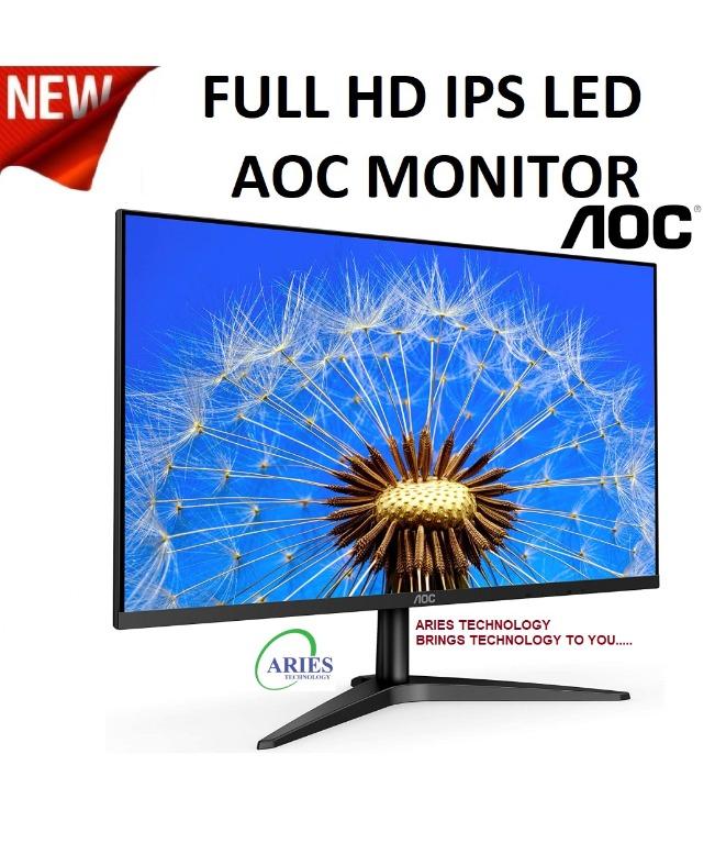 New 24" Monitor Full HD IPS LED Display AOC Super slim Monitor CPU ...