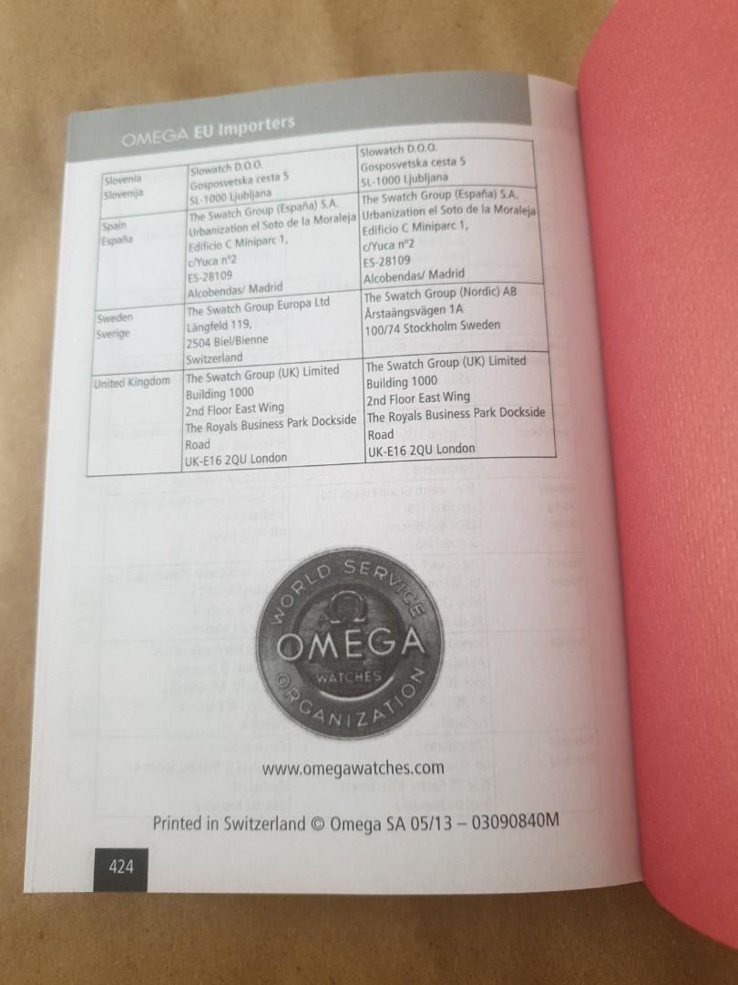 Omega Operating Instructions Booklet, Luxury, Watches on Carousell
