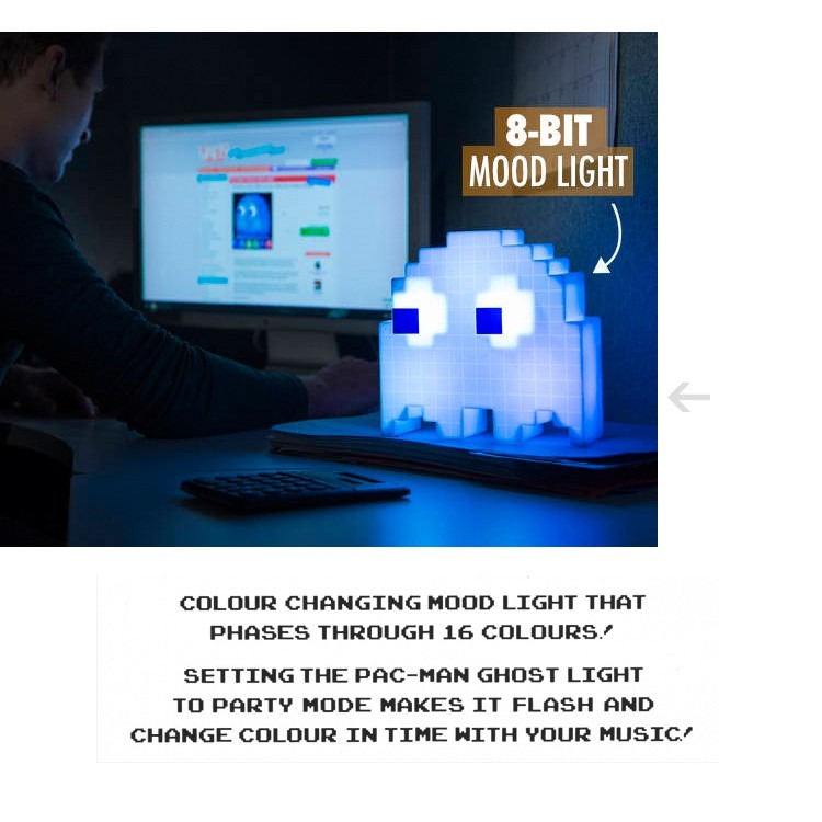 Pacman 8 Bit Pixel Pac Man Ghost Light Pacman Flashing LED Box Lights ...