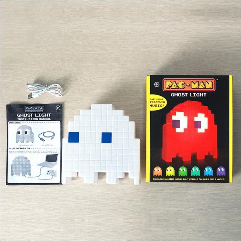 Pacman 8 Bit Pixel Pac Man Ghost Light Pacman Flashing LED Box Lights ...