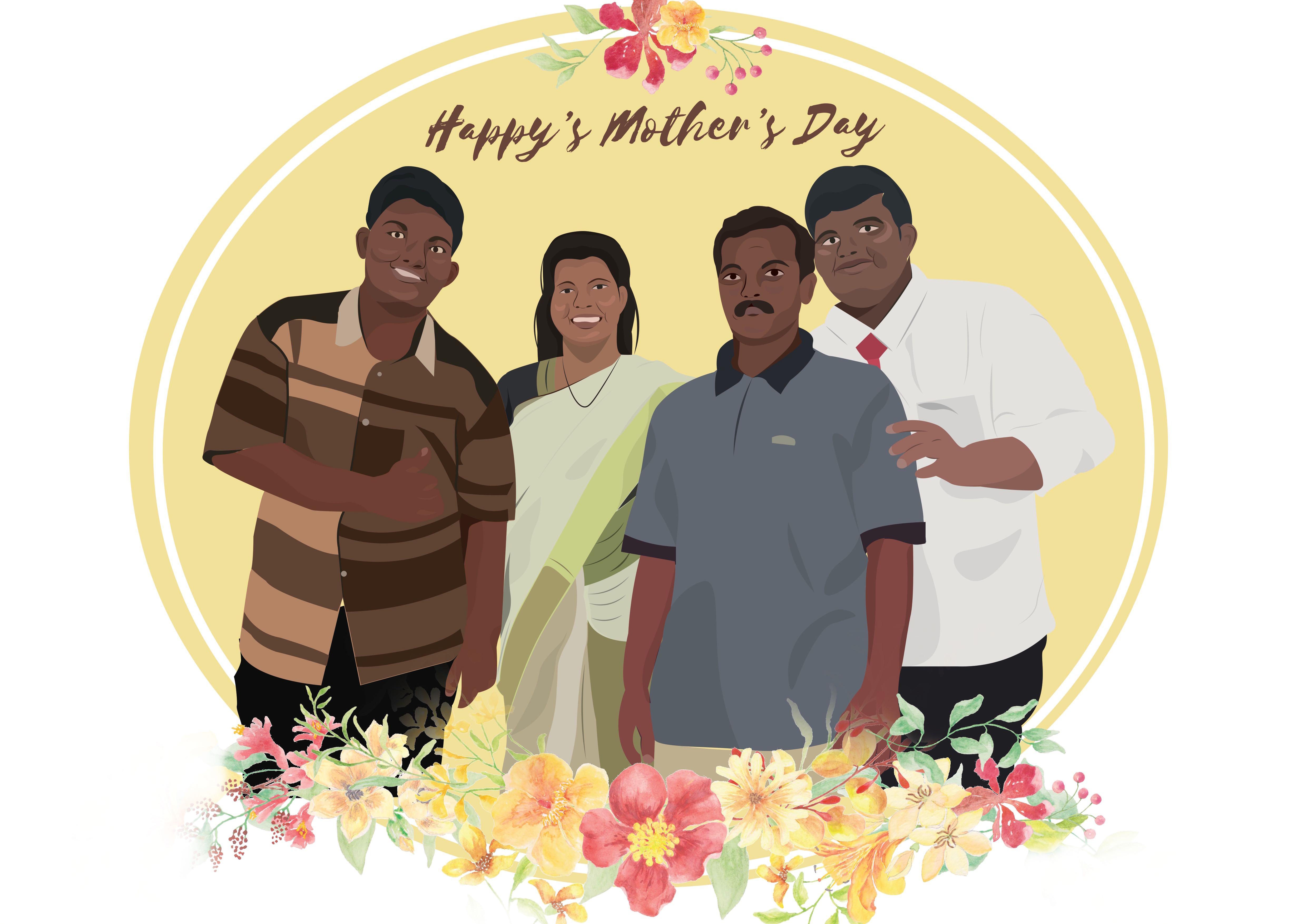 Portrait Illustration Art, graphic design, frames, posters |family ...