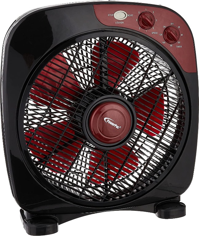POWERPAC PPBF30 BOX FAN-12 INCH, Furniture & Home Living, Lighting ...