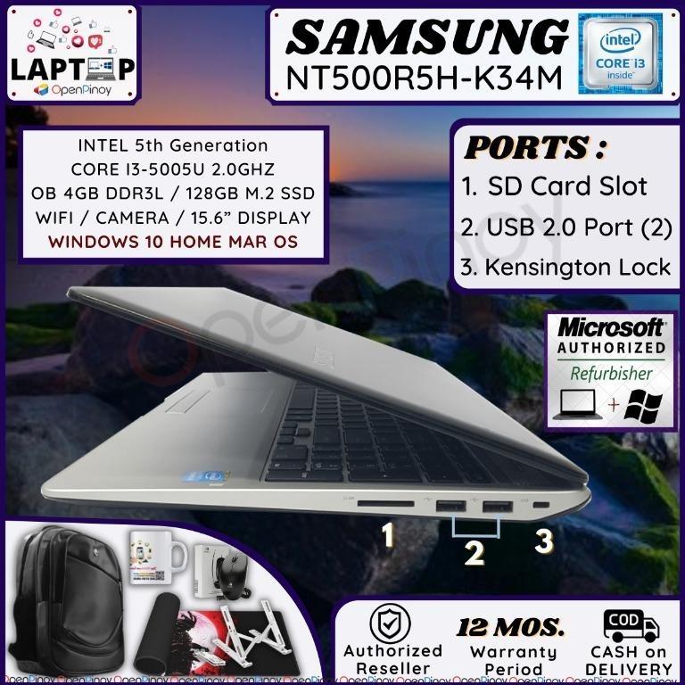 Preowned SAMSUNG NT500R5H-K34M CORE i3-5th Gen. Processor Laptop | Windows 10 Home 64 BIT ...
