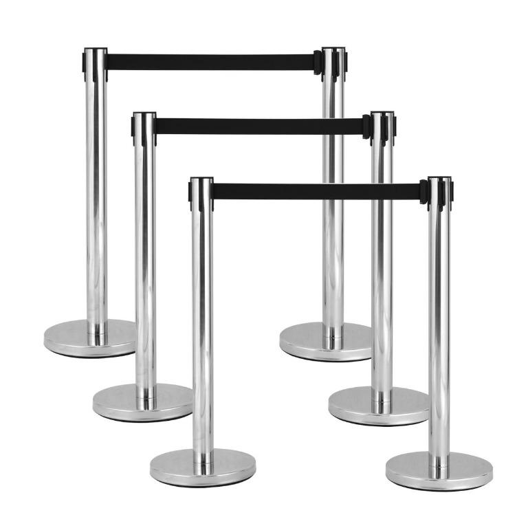 Retractable stanchion post crowd control barrier stanchion post stand ...
