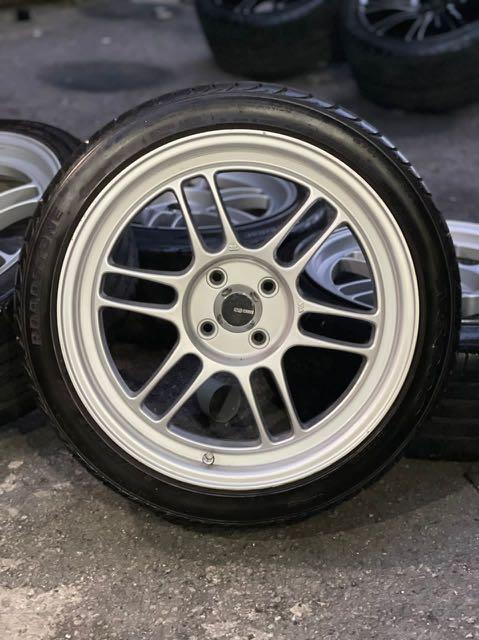 RPF1 17 inch sport rim Vios tyre 70%, Auto Accessories on Carousell