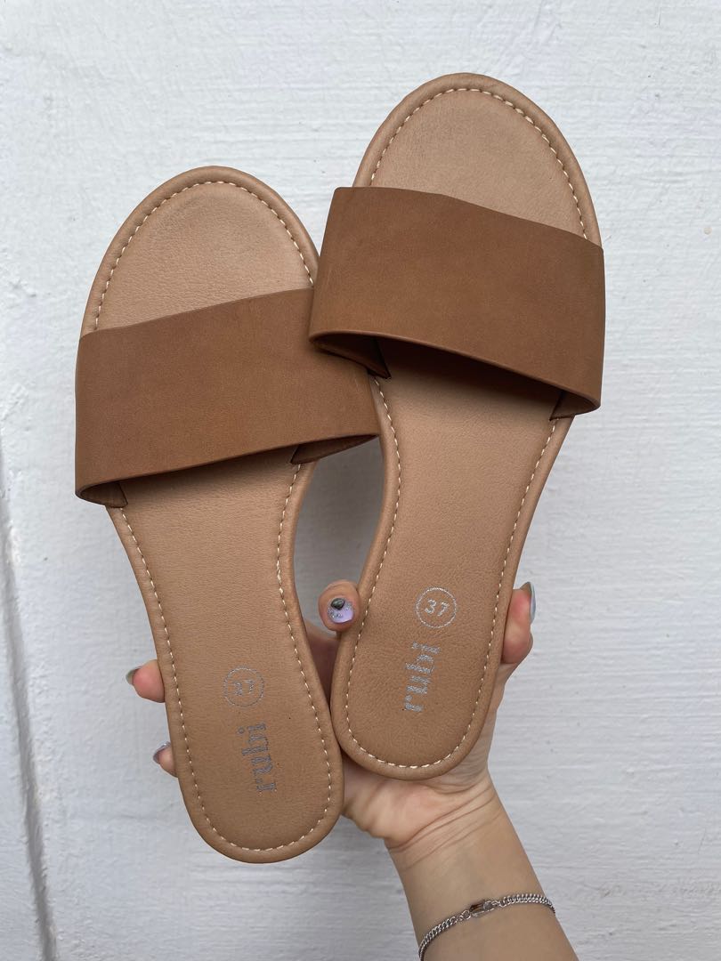 Rubi nude slides, Women's Fashion, Footwear, Flipflops and Slides on ...