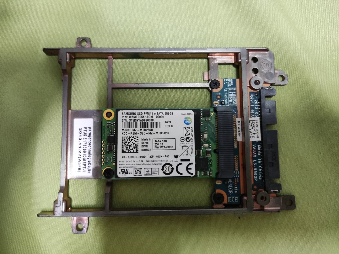 Samsung 256GB mSata SSD with adaptor to Sata 3, Computers & Tech, Parts ...