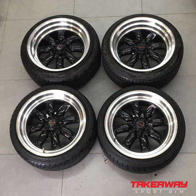 Sport Rim Watanabe 17x8jj 9jj pcd100/114, Auto Accessories on Carousell