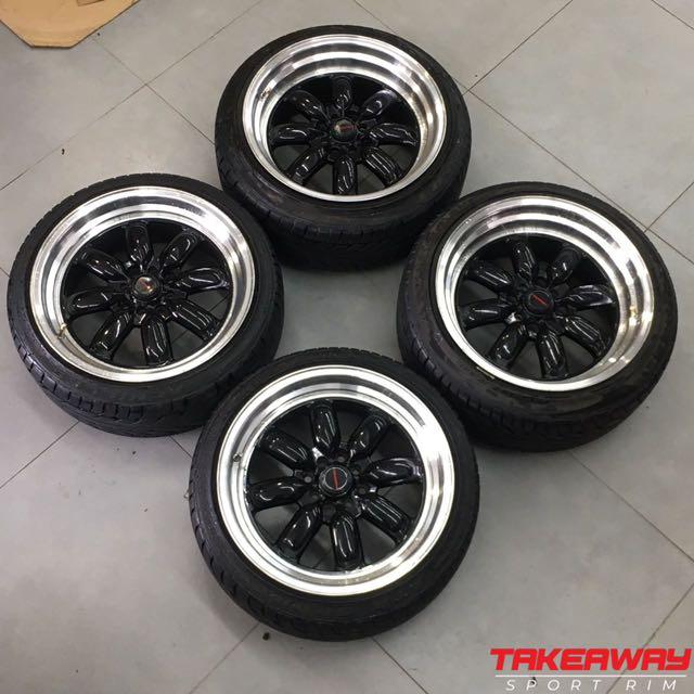 Sport Rim Watanabe 17x8jj 9jj pcd100/114, Auto Accessories on Carousell