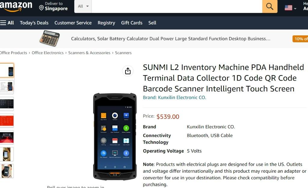 SUNMI L2 PDA Handheld Terminal Data Collector 2D Code QR Code Barcode Infared Scanner with ...