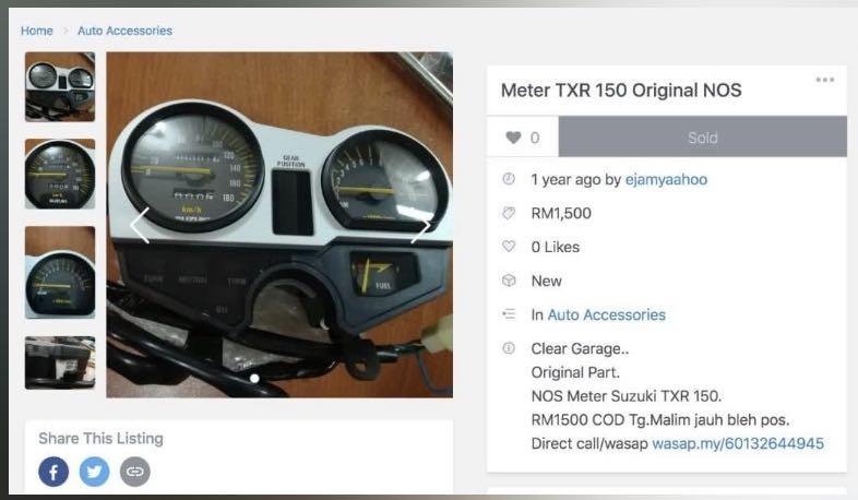 Suzuki Panther TXR 150 Speedometer Meter, Motorcycles, Motorcycle ...