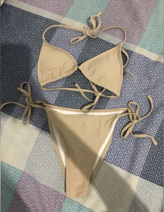 Triangle Cream Bikini, Women's Fashion, Swimwear, Bikinis & Swimsuits ...
