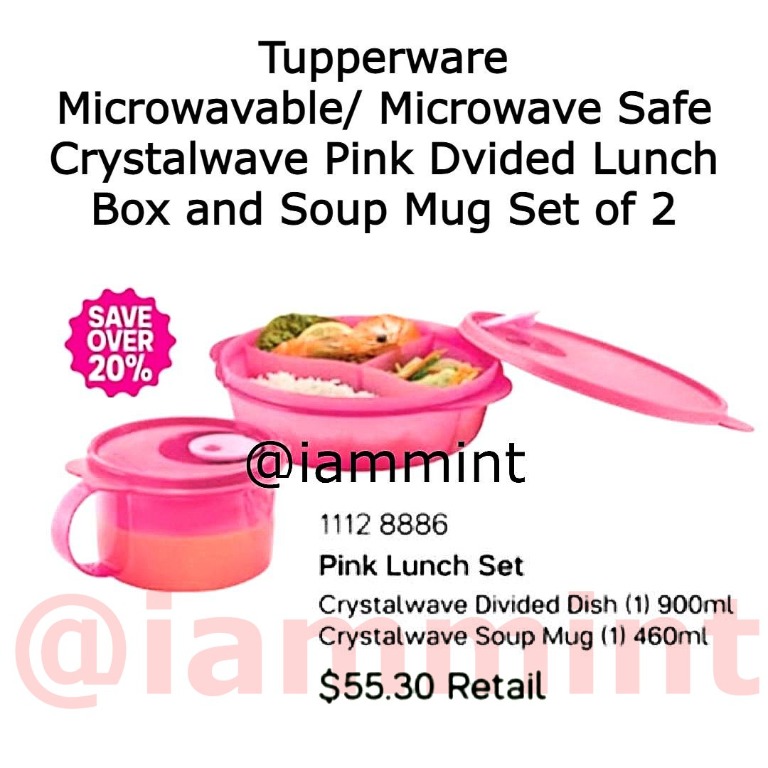 Tupperware Microwavable/ Microwave Safe Crystalwave 900 ml Divided ...
