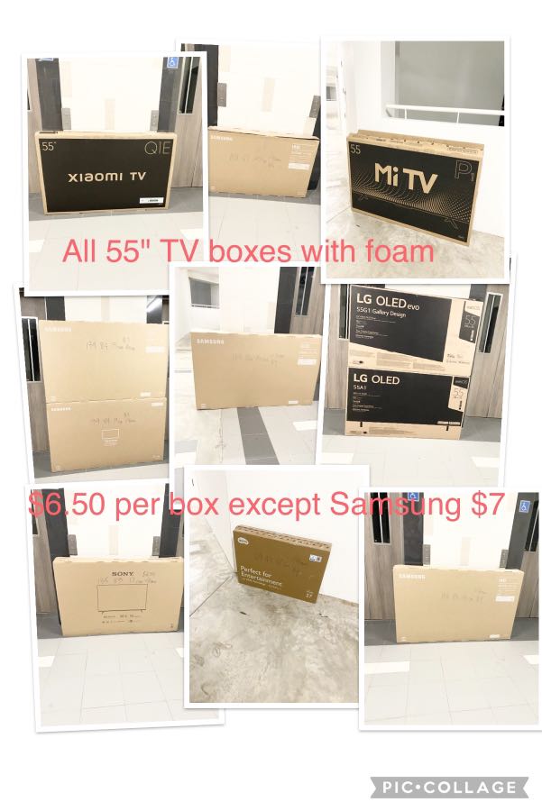 Tv boxes with foam 55" 48" 32" monitor boxes with foam 32" 28" 27" 24 ...