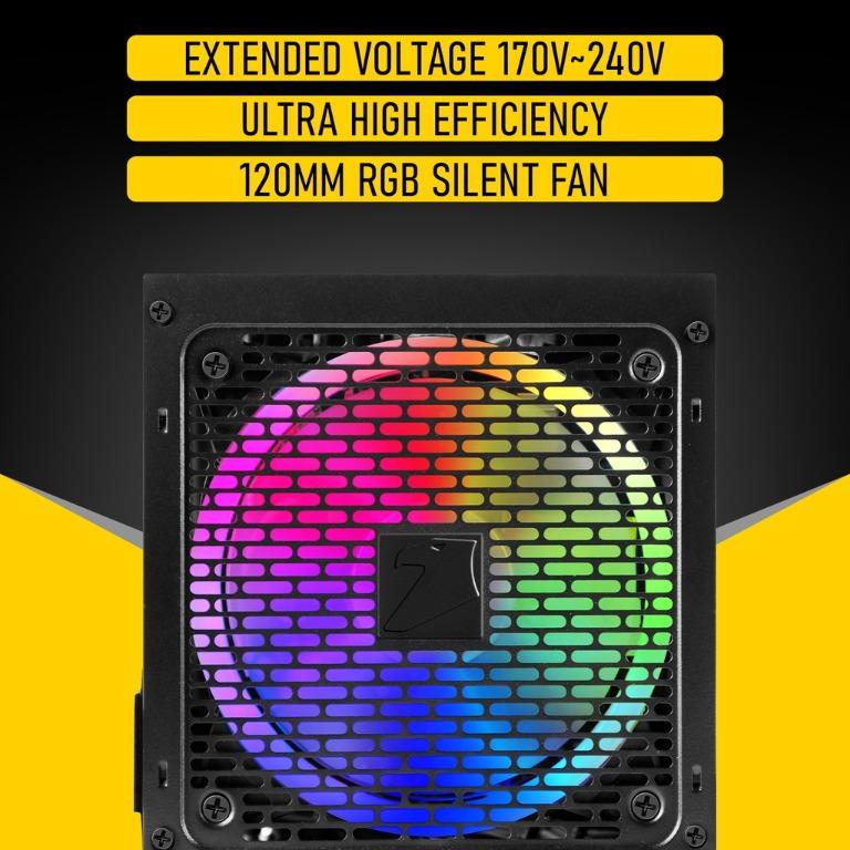 Voltron Gold 600 RGB Power Supply with 120mm RGB Silent Fan | Pure Power Rated 600 Watts (P341 ...