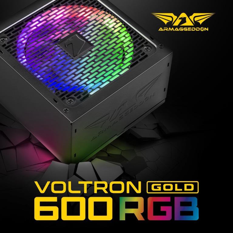 Voltron Gold 600 RGB Power Supply with 120mm RGB Silent Fan | Pure Power Rated 600 Watts (P341 ...