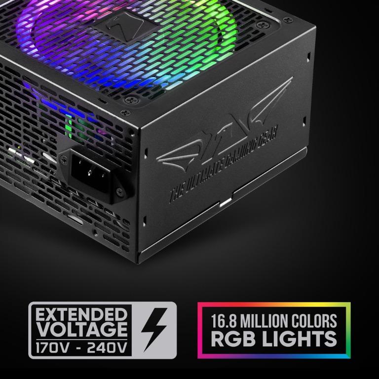 Voltron Gold 600 RGB Power Supply with 120mm RGB Silent Fan | Pure Power Rated 600 Watts (P341 ...