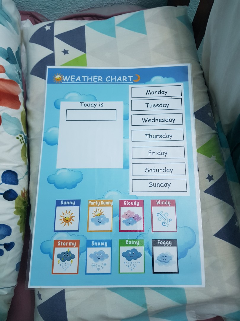 Montessorie toddler learningWeather chart/ Preschool learning chart ...