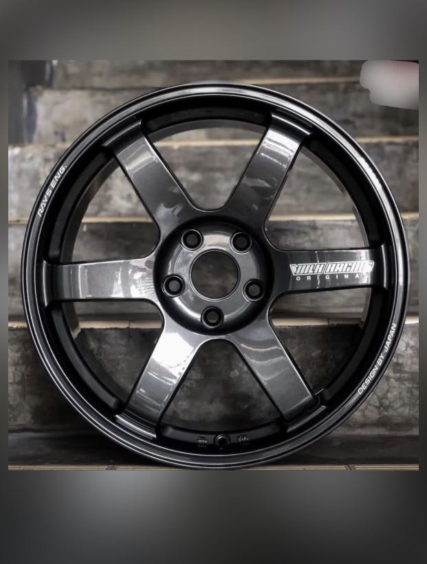 18" Rims Rays TE37 Gunmetal 5x114.3 (Rep), Car Accessories, Tyres ...
