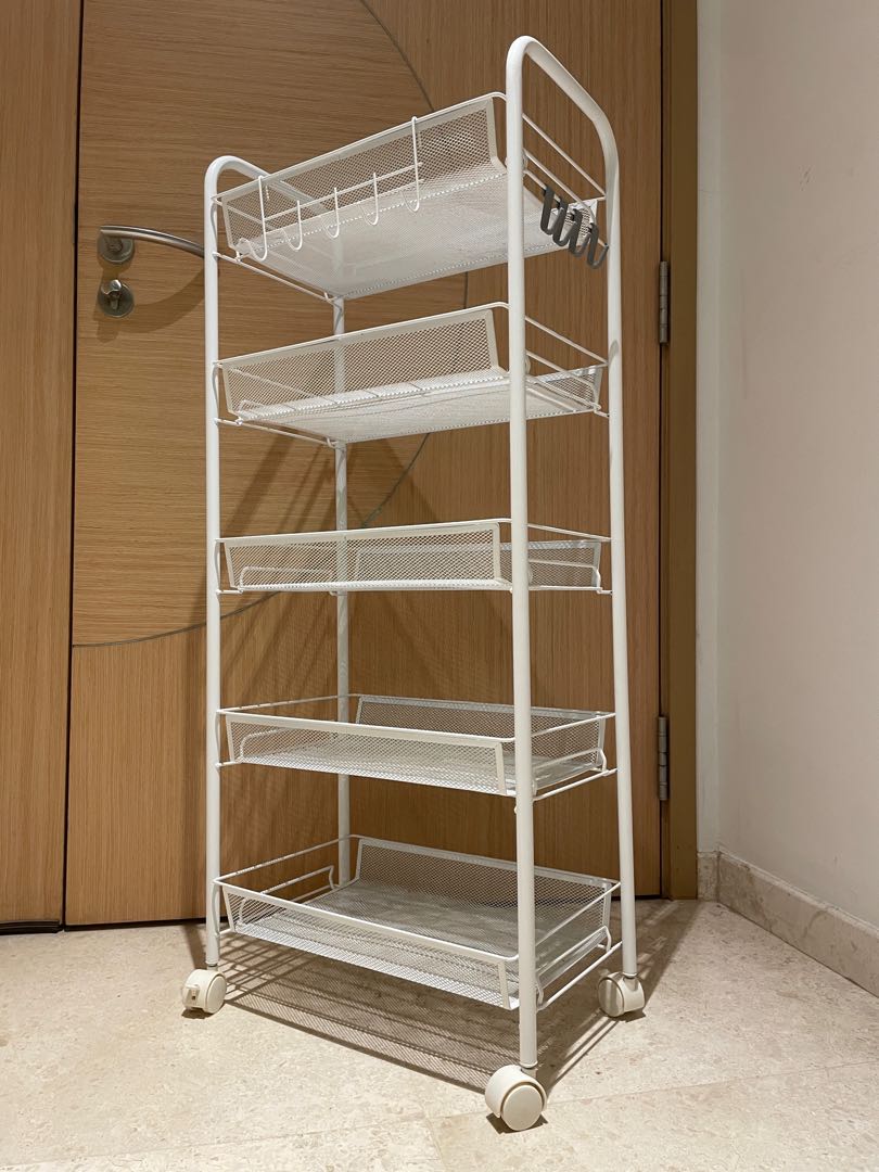 5-tier multi-purpose storage cart (with 3 free containers), Furniture ...