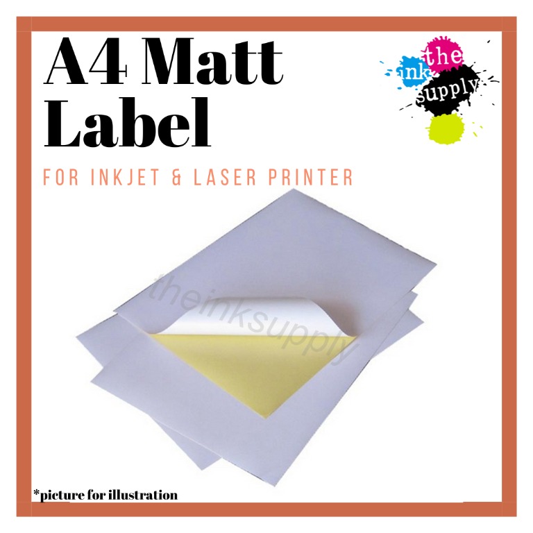 A4 MATT Label Sticker Paper Sheets for Address Labels, Shipping Labels ...