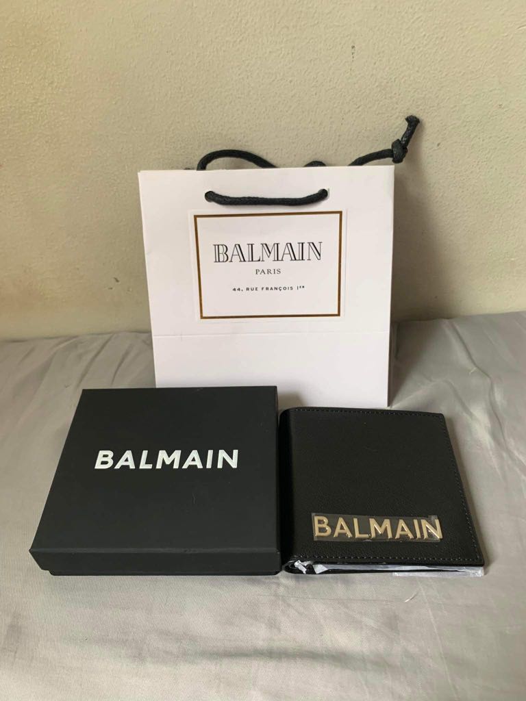 Balmain Wallet with Gold Hardware, Luxury, Bags & Wallets on Carousell