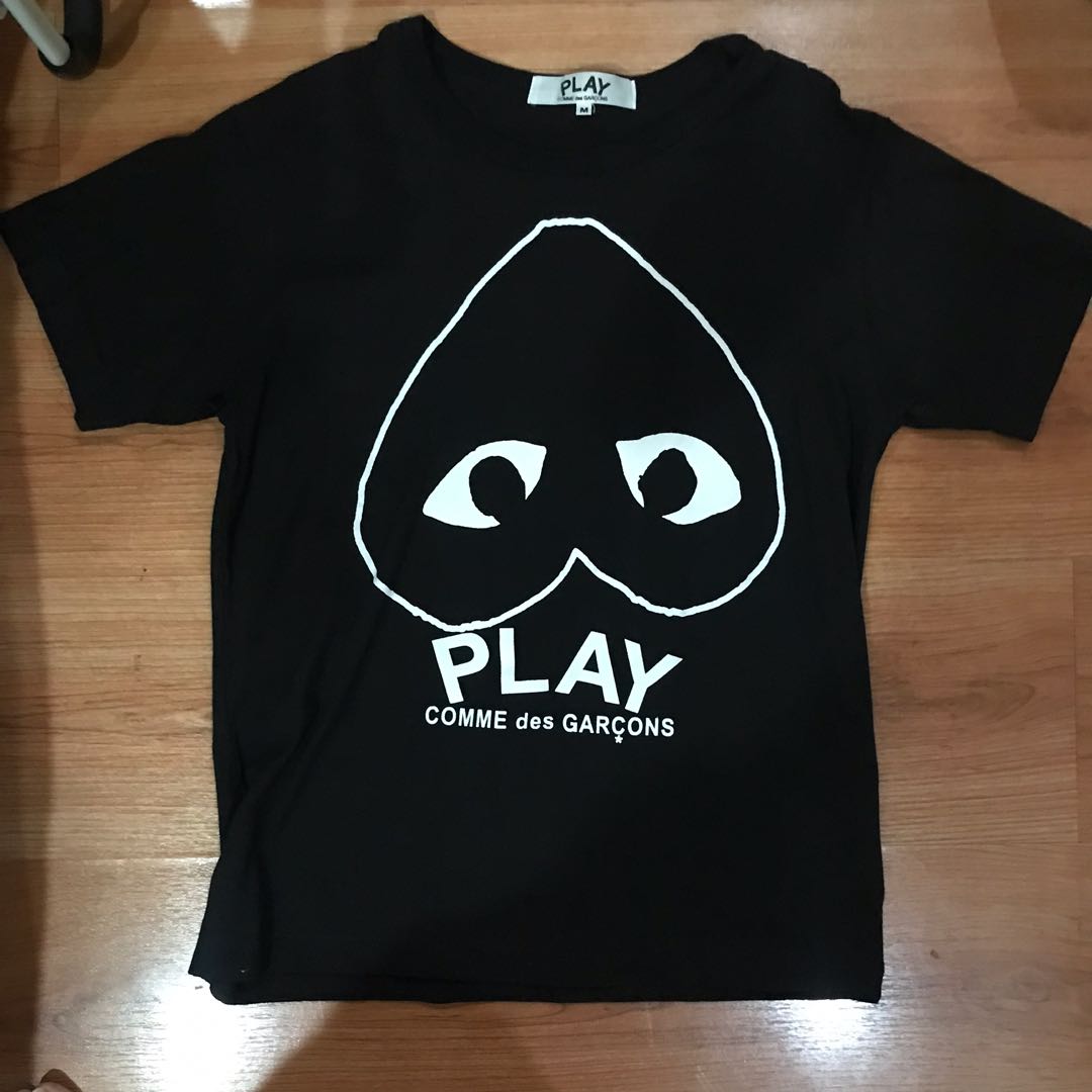 Black CDG Shirt, Men's Fashion, Tops & Sets, Tshirts & Polo Shirts on ...