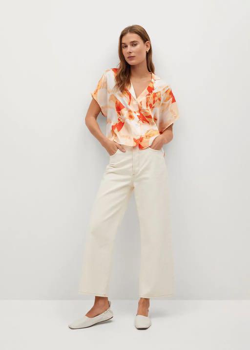mango flowy printed blouse